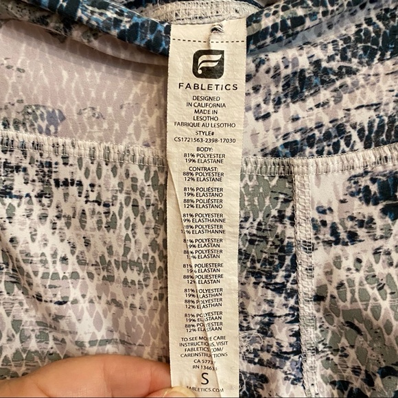Fabletics | Pants & Jumpsuits | Fabletics Fossil Print Capri Leggings ...